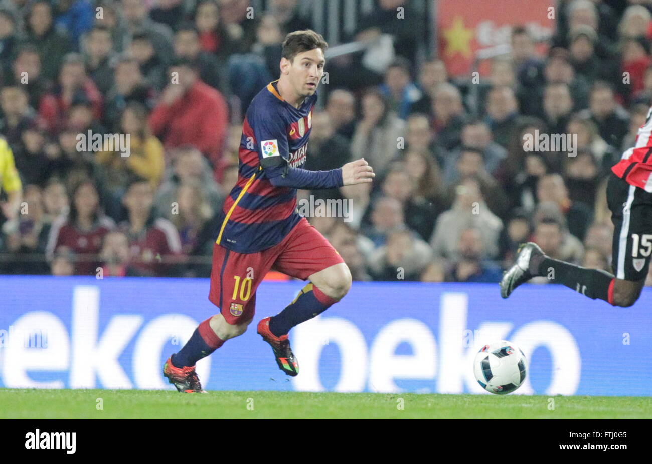 Barcelona, Spain, January 27, 2016: King Cup Lionel Messi actio during ...