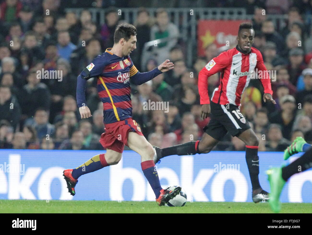 Barcelona, Spain, January 27, 2016: King Cup Lionel Messi actio during ...