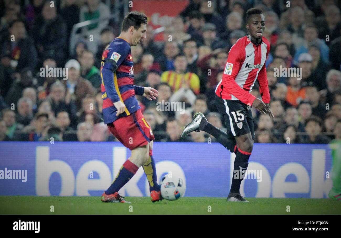 Barcelona, Spain, January 27, 2016: King Cup Lionel Messi actio during ...