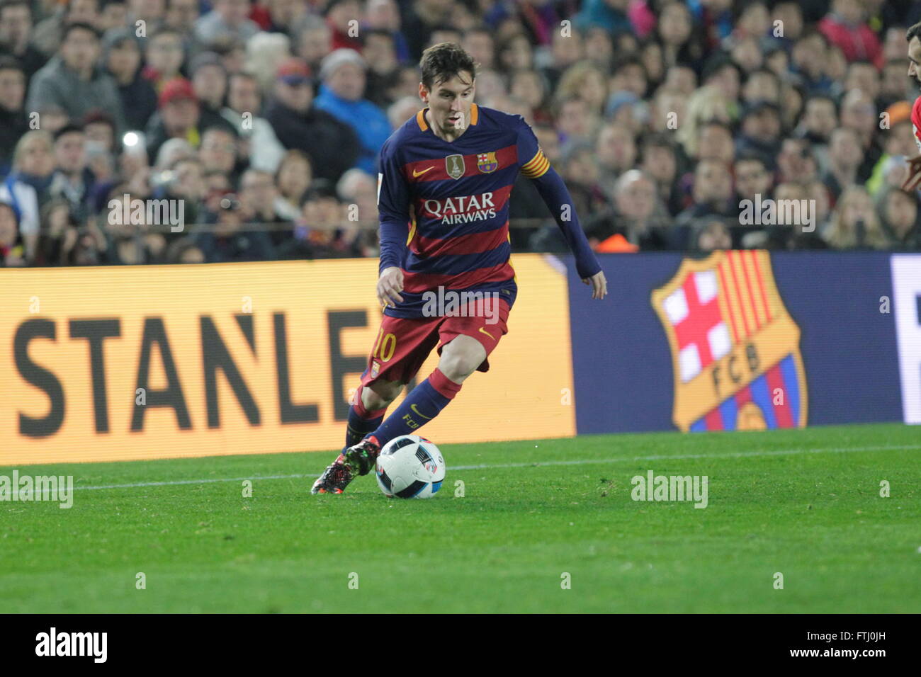 Barcelona, Spain, January 27, 2016: King Cup Lionel Messi actio during ...