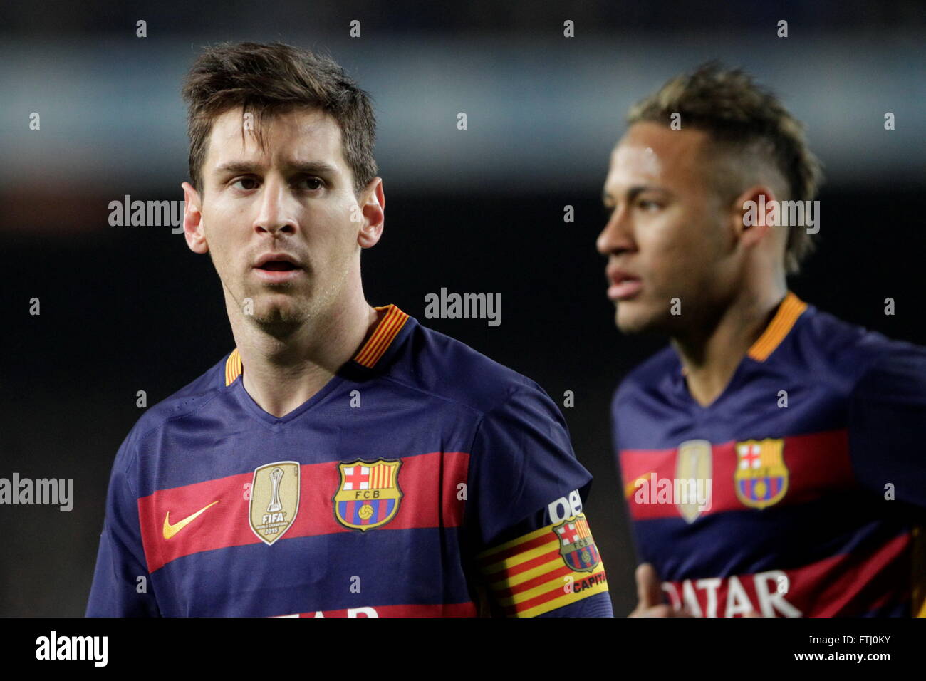 Barcelona, Spain, January 27, 2016: King Cup Lionel Messi actio during ...