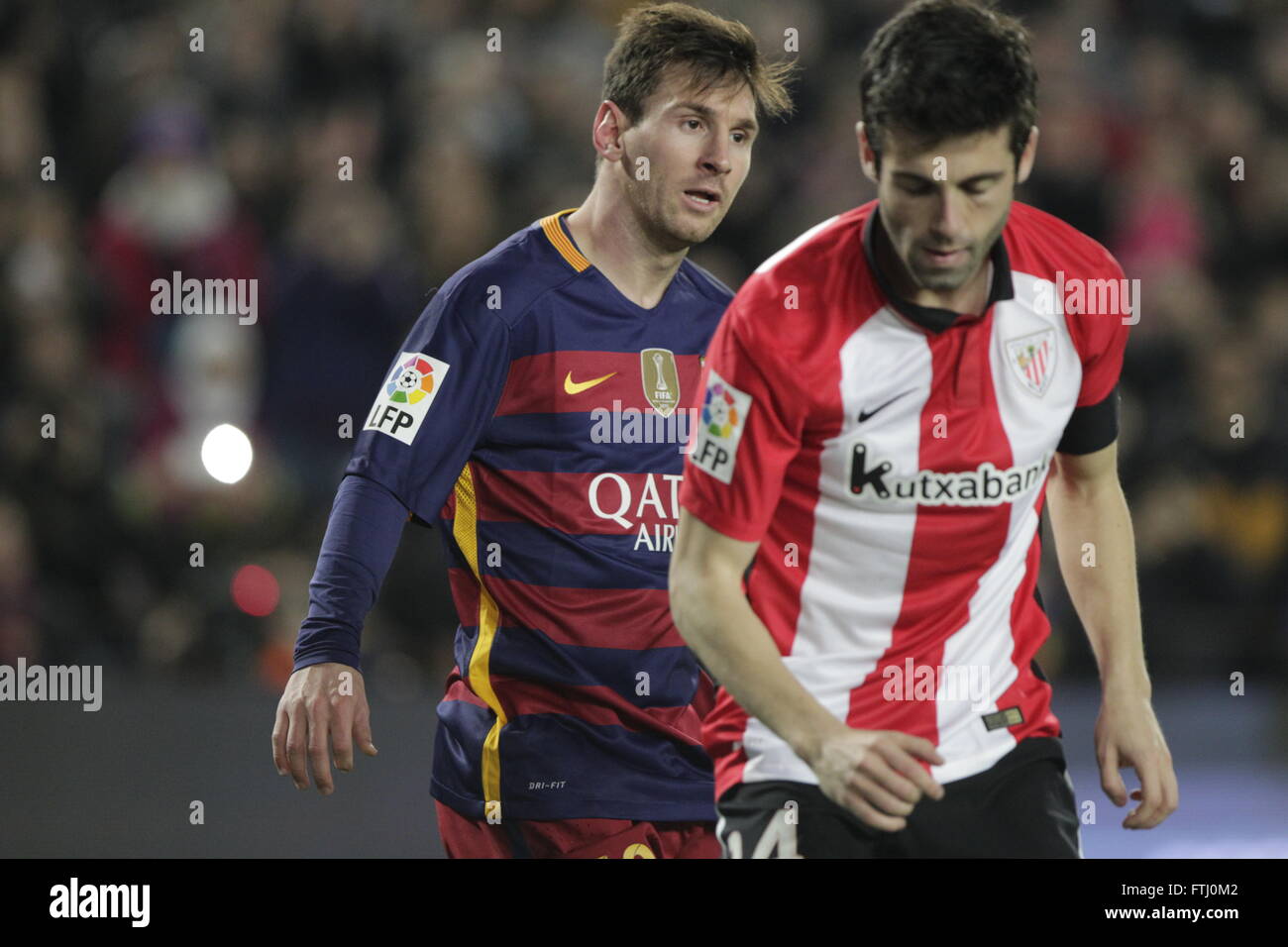 Barcelona, Spain, January 27, 2016: King Cup Lionel Messi actio during ...
