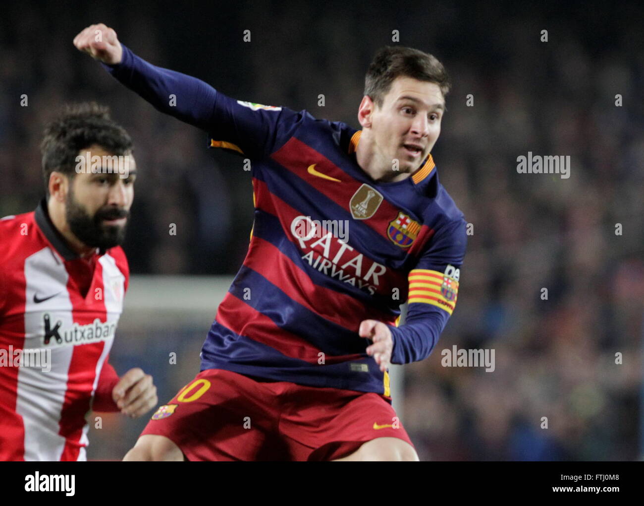 Barcelona, Spain, January 27, 2016: King Cup Lionel Messi actio during ...