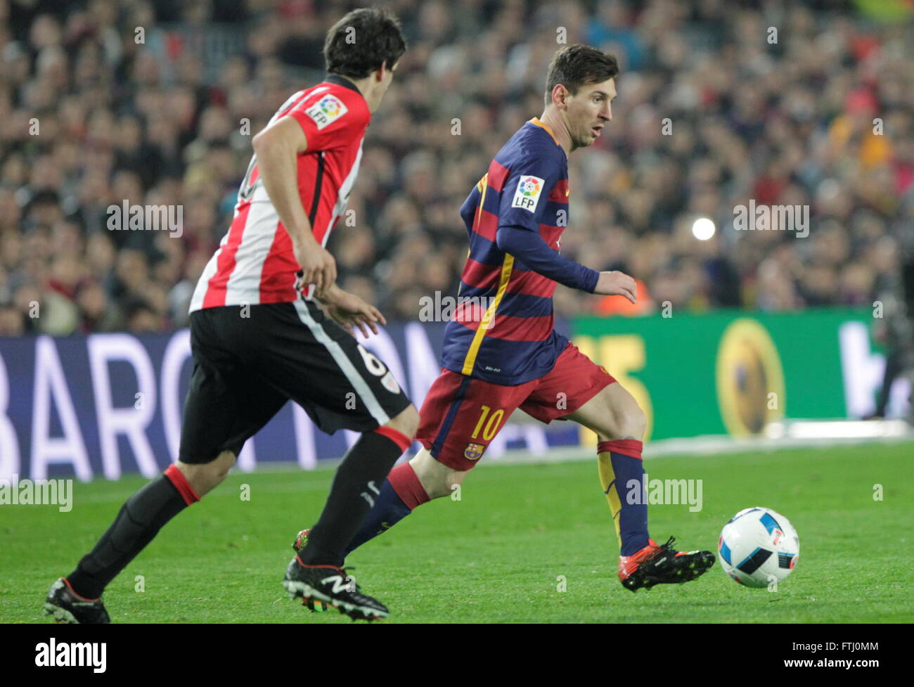 Barcelona, Spain, January 27, 2016: King Cup Lionel Messi at Camp Stock ...