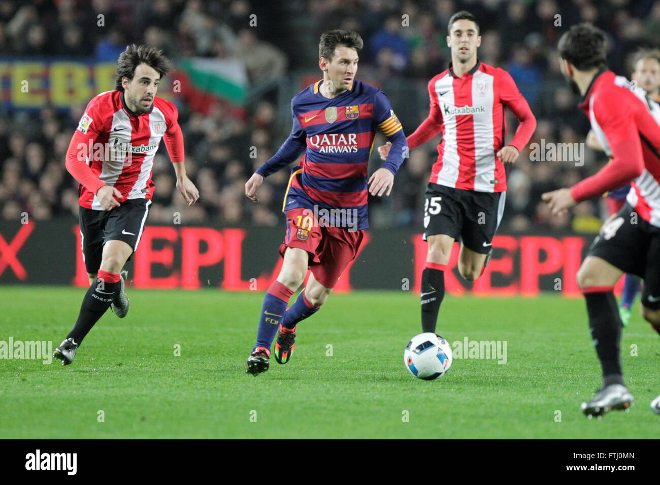 Barcelona, Spain, January 27, 2016: King Cup Lionel Messi actio during ...