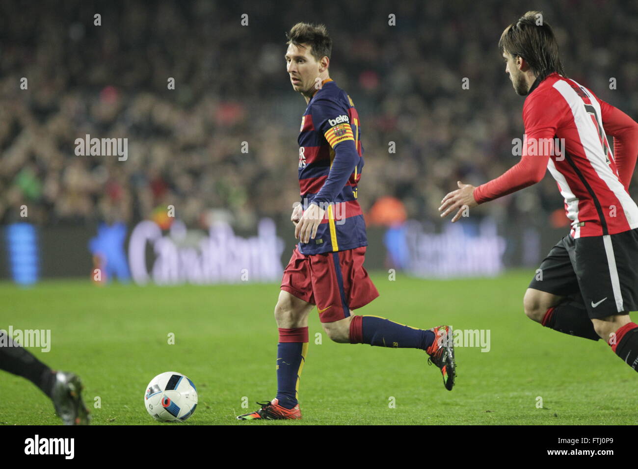 Barcelona, Spain, January 27, 2016: King Cup Lionel Messi actio during ...