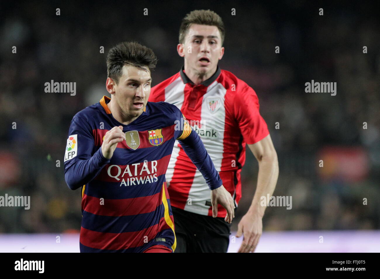 Barcelona, Spain, January 27, 2016: King Cup Lionel Messi actio during ...