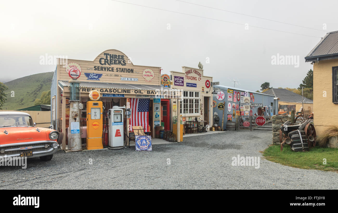 Historic service station,Burkes Pass,Mackenzie,South Island,New Zealand ...
