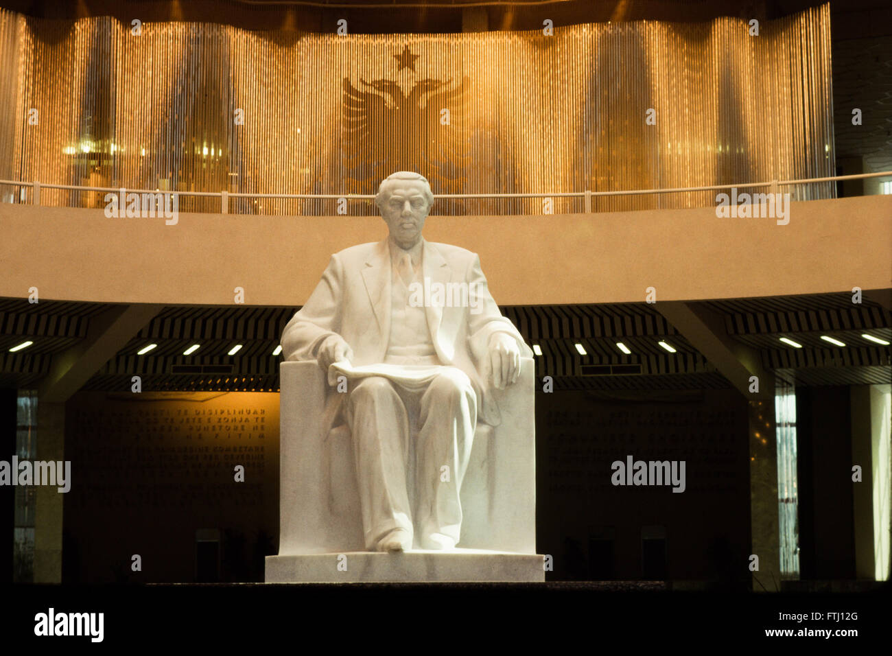 Statue of Albanian dictator Ever Hoxha in Hoxha museum, Tirana. Hoxha's ...
