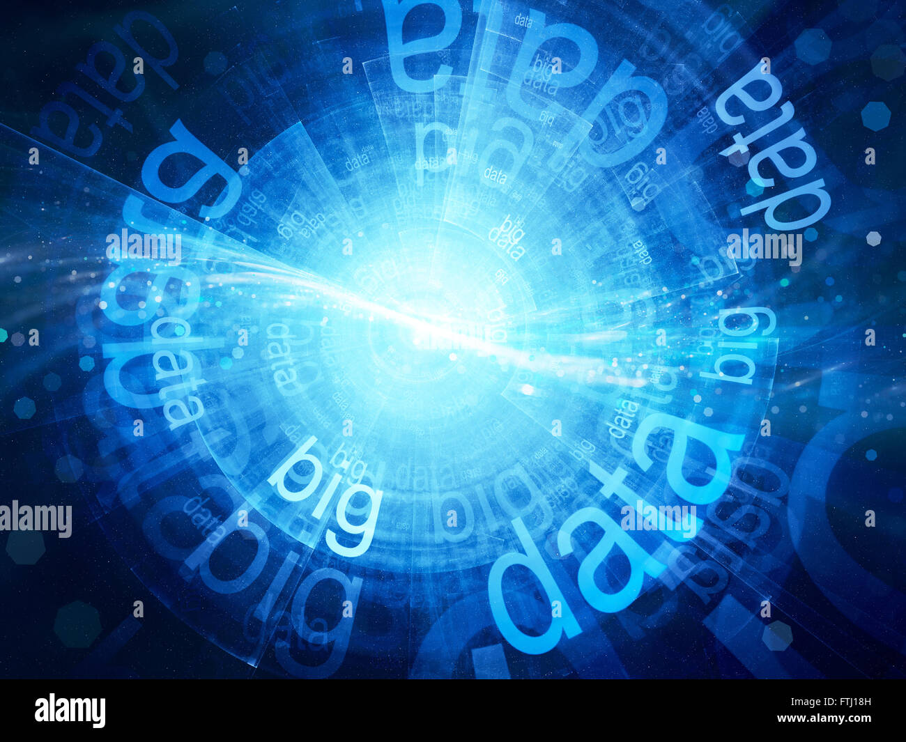 Blue glowing big data, computer generated abstract background Stock ...