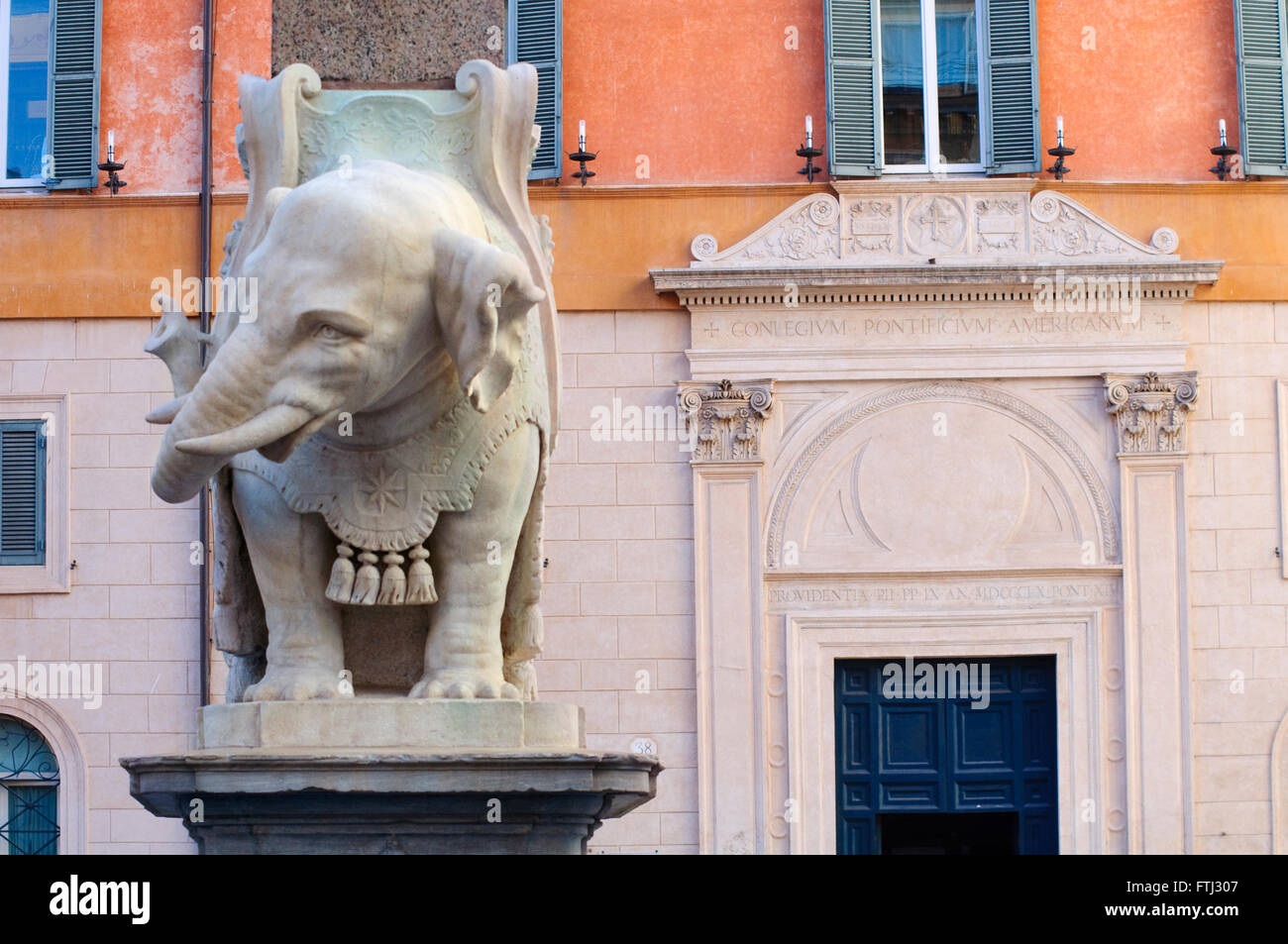 Italy, Lazio, Rome, Piazza della Minerva Square, Elephant and Obelisk ...
