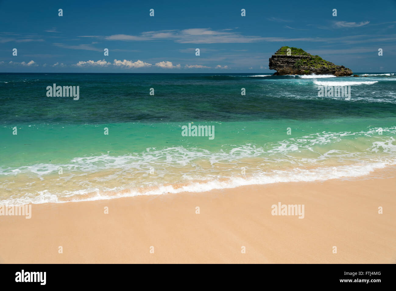 Travel destination of Watu Karung beach, Pacitan, Java, Indonesia Stock ...