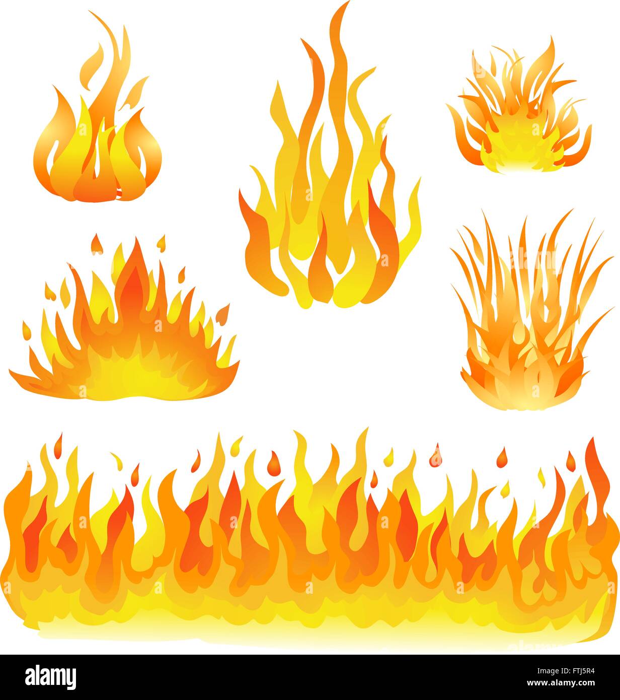 Fire flames vector set hi-res stock photography and images - Alamy