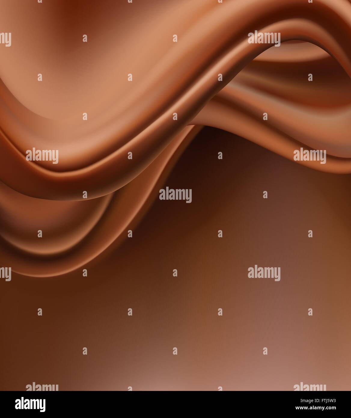 Abstract chocolate background. Folding creamy chocolate top border ...