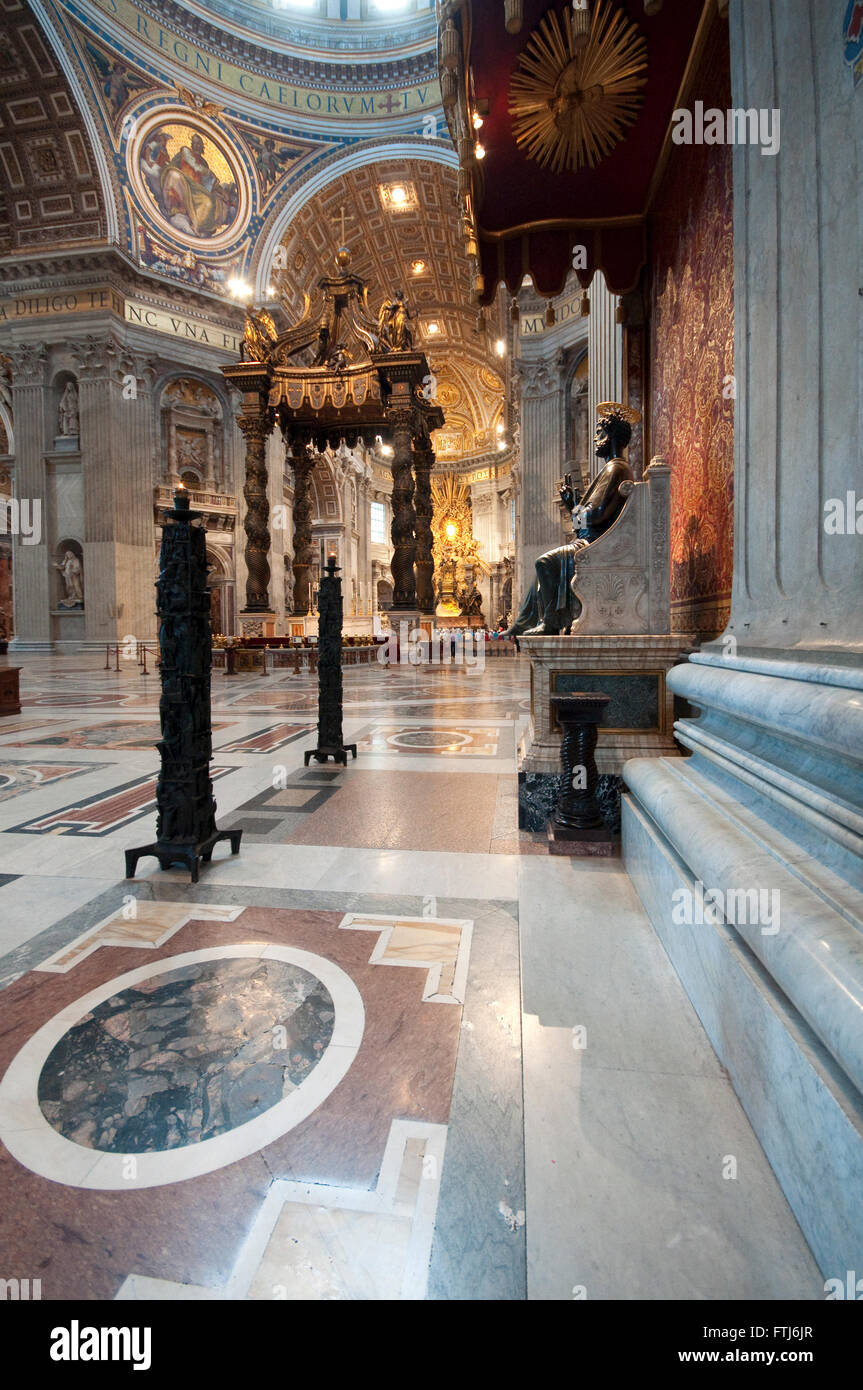 Italy, Lazio, Rome, Vatican, St. Peter Basilica, the Altar with Bernini ...