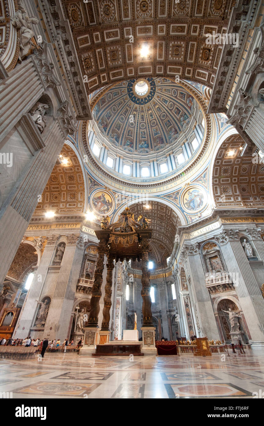 Italy, Lazio, Rome, Vatican, St. Peter Basilica, the Altar with Bernini ...