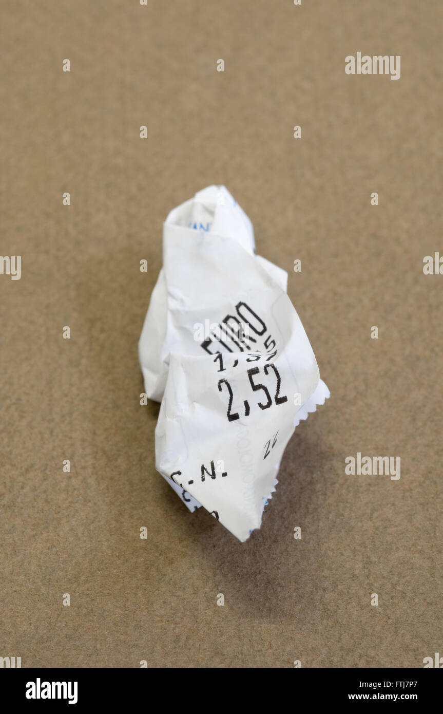 Crumpled receipt hi-res stock photography and images - Alamy