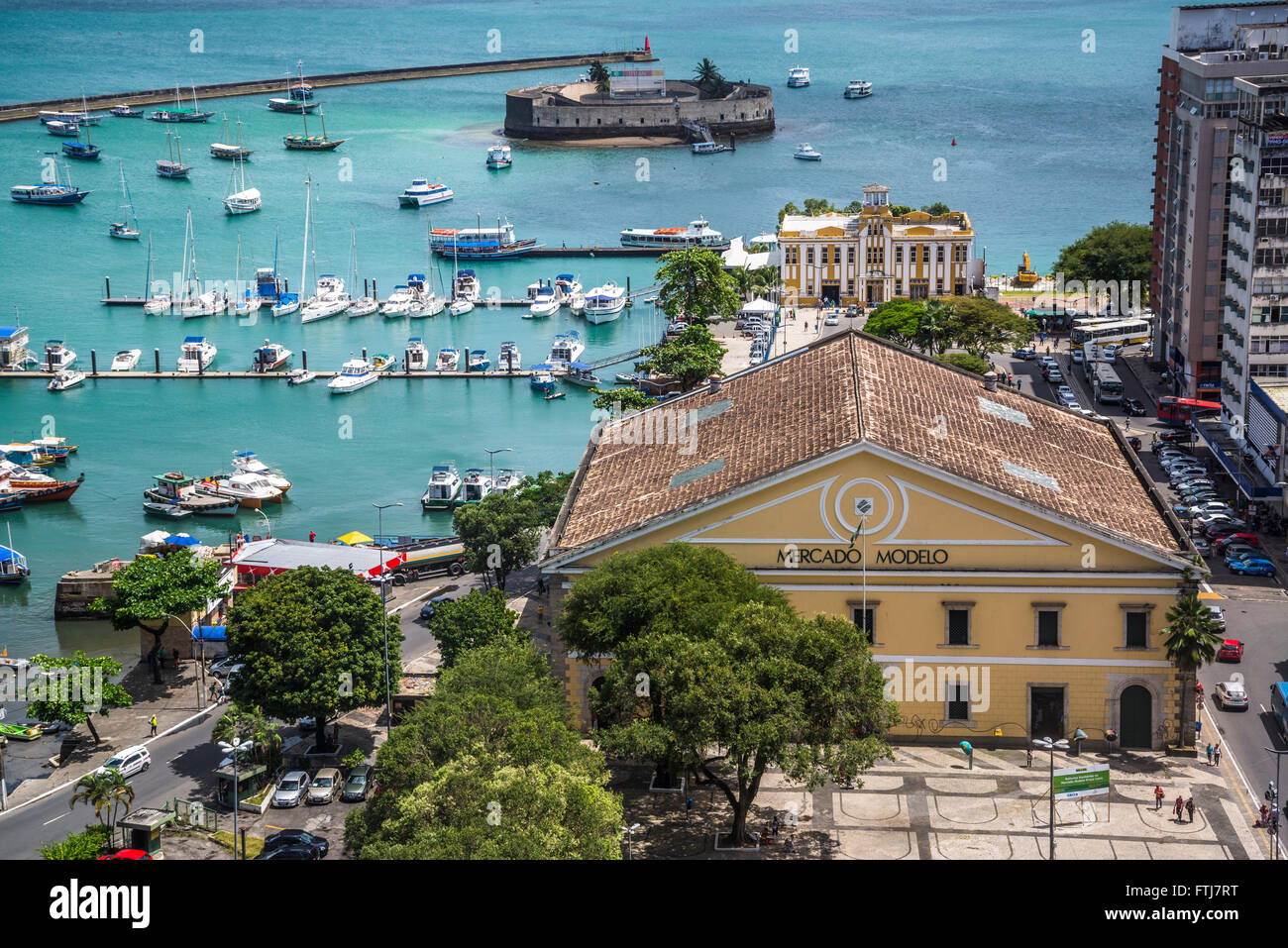 View of Mercado Modelo from Elevador Lacerda, Salvador, Bahia, Brazil ...