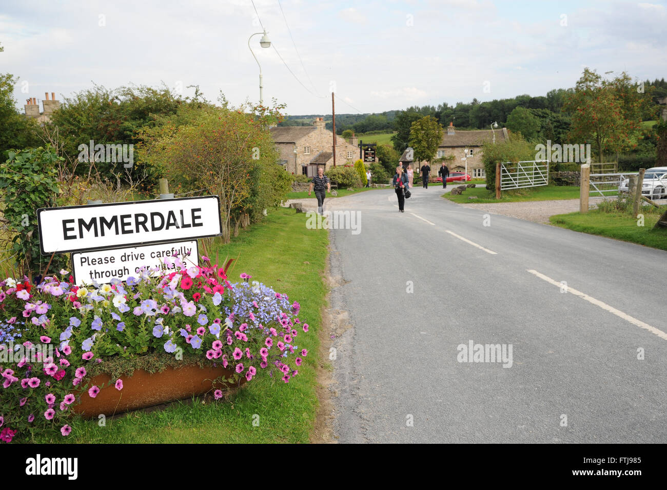 General views of the set on location of Itv soap emmerdale Stock Photo ...