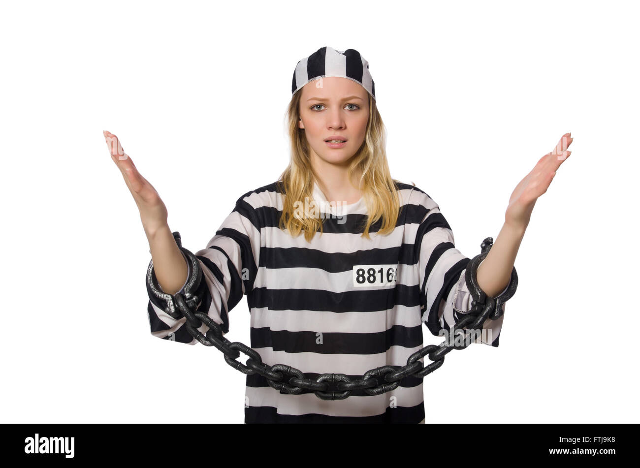 Prisoner isolated on the white background Stock Photo - Alamy