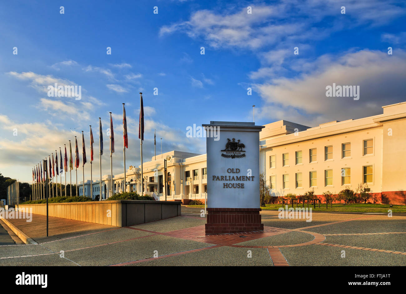 facade and entrance to the Old Parliament house in Canberra as seen ...