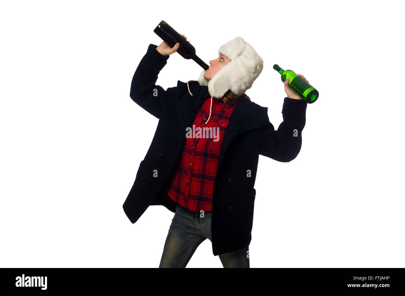 Woman with hat in funny concept Stock Photo - Alamy