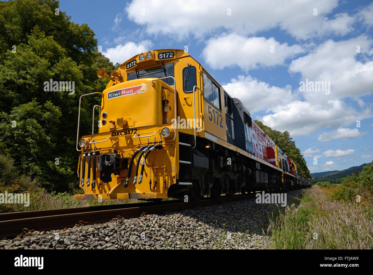 REEFTON, NEW ZEALAND, DECEMBER 21, 2015: A Kiwi Rail DX class ...