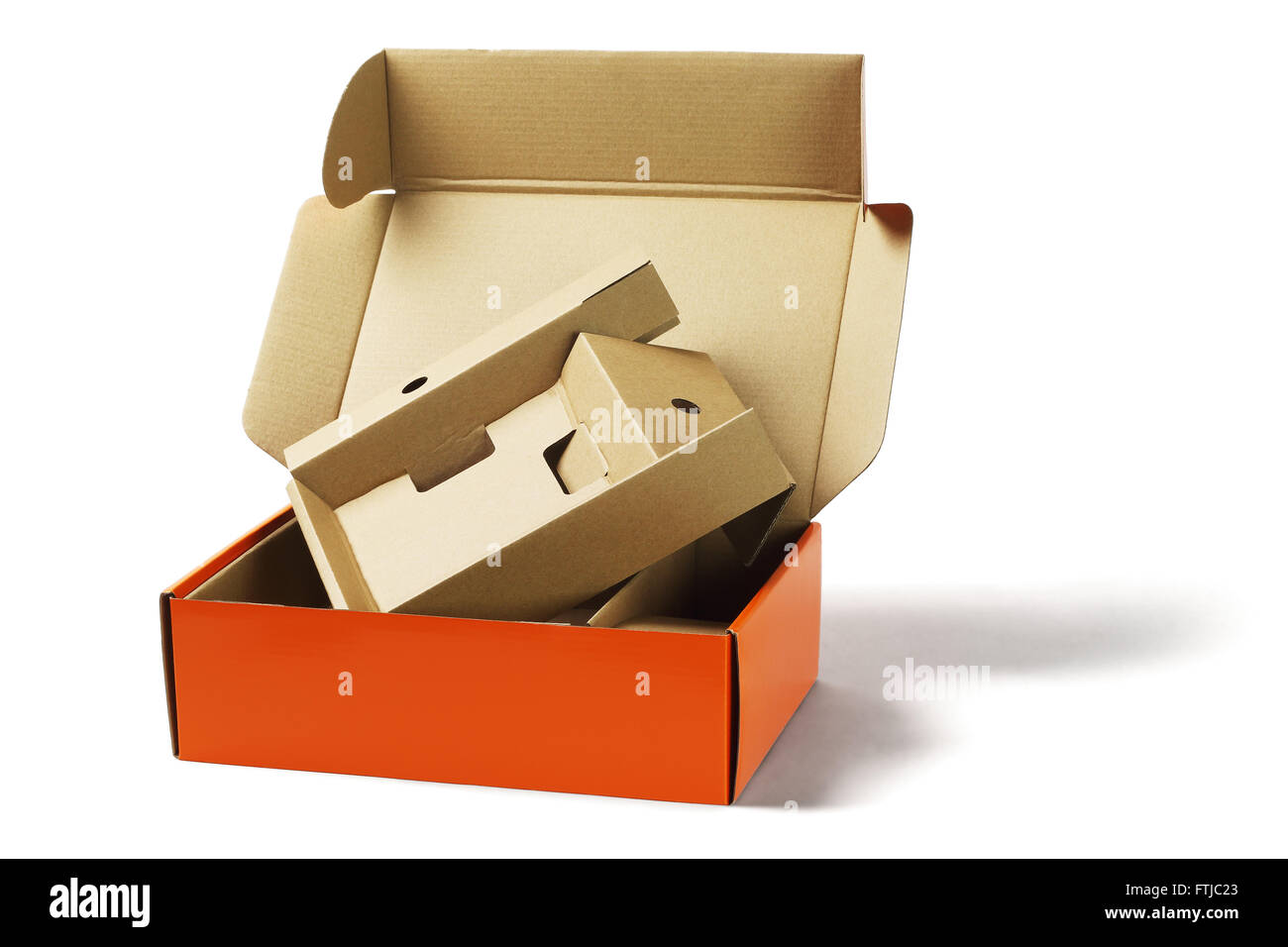 Discarded Package Box and Packing Cardboard on White Background Stock ...