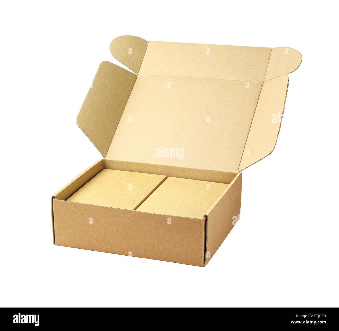 Cardboard Package Boxes on White Background Stock Photo - Alamy