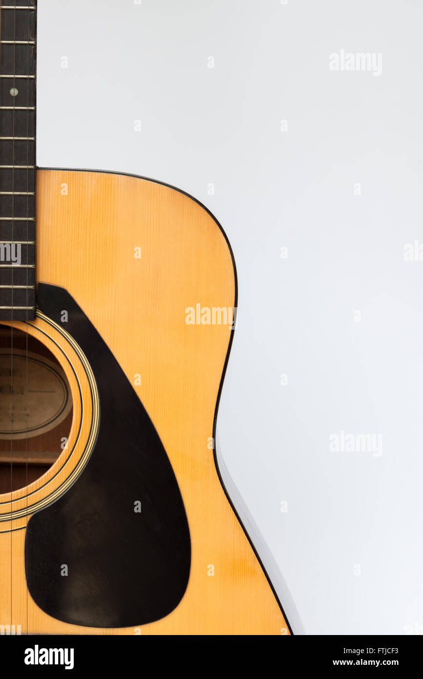 Acoustic guitar on white background, stock photo Stock Photo - Alamy