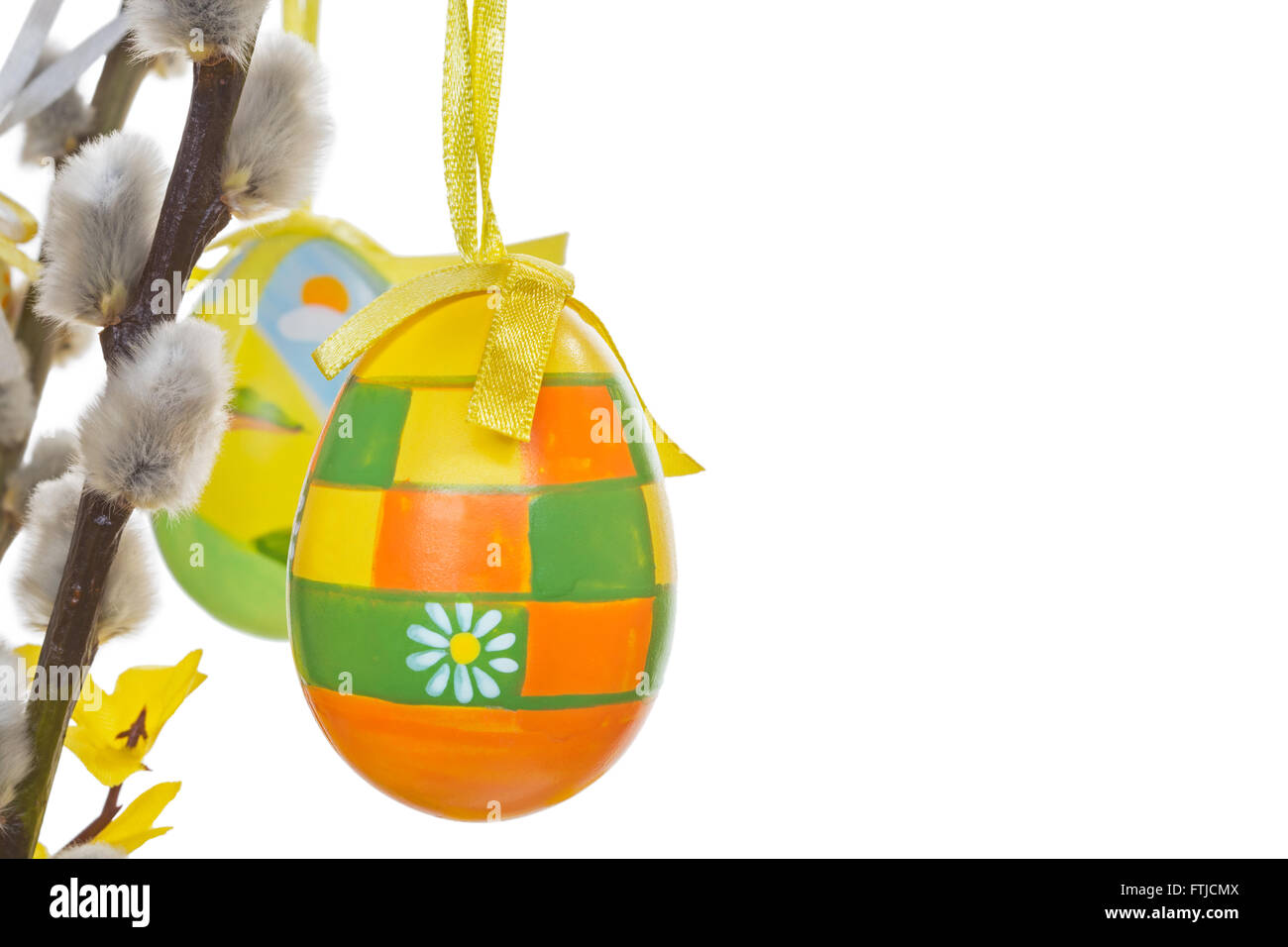Egg tree for Easter isolated against white background Stock Photo - Alamy