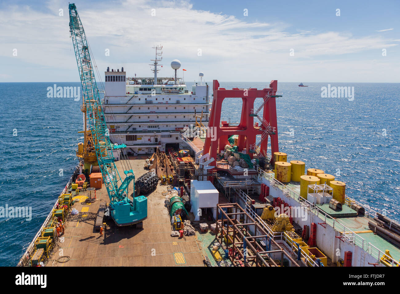 An offshore accomodation barge Stock Photo - Alamy