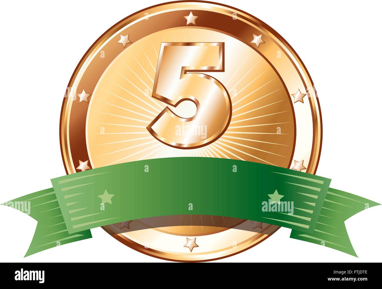 Round circle shaped metal badge / seal of approval in a bronze look ...