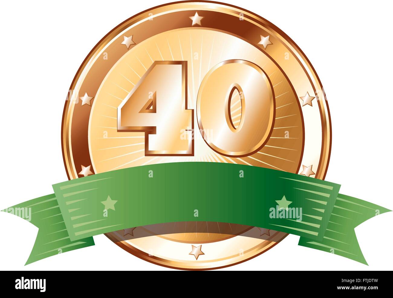 Round circle shaped metal badge / seal of approval in a bronze look ...
