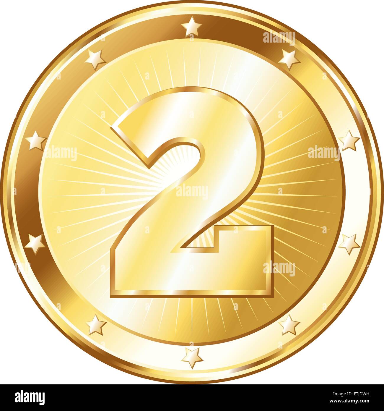 Round circle shaped metal badge / seal of approval in a gold look and ...