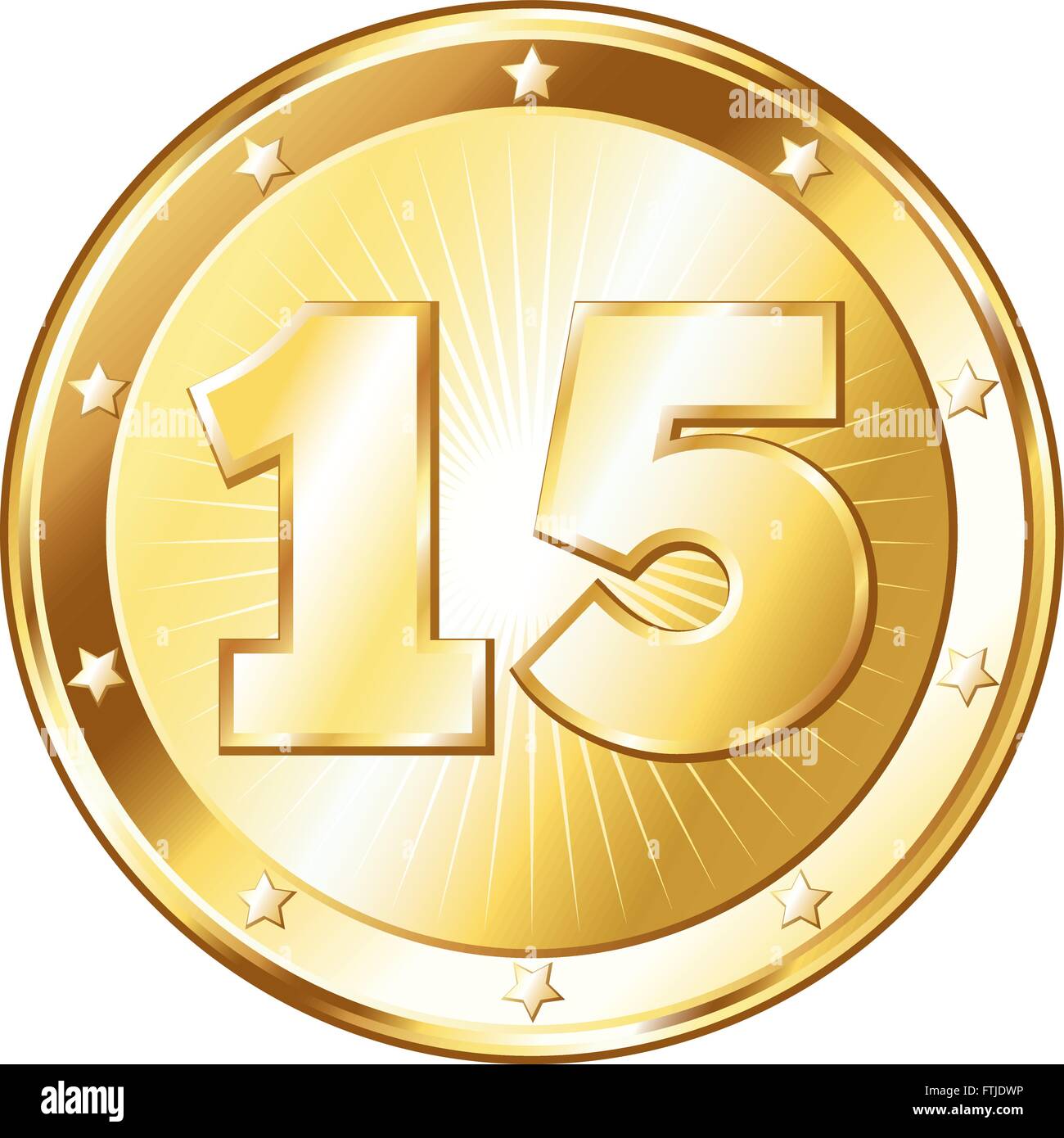 Round circle shaped metal badge / seal of approval in a gold look and ...