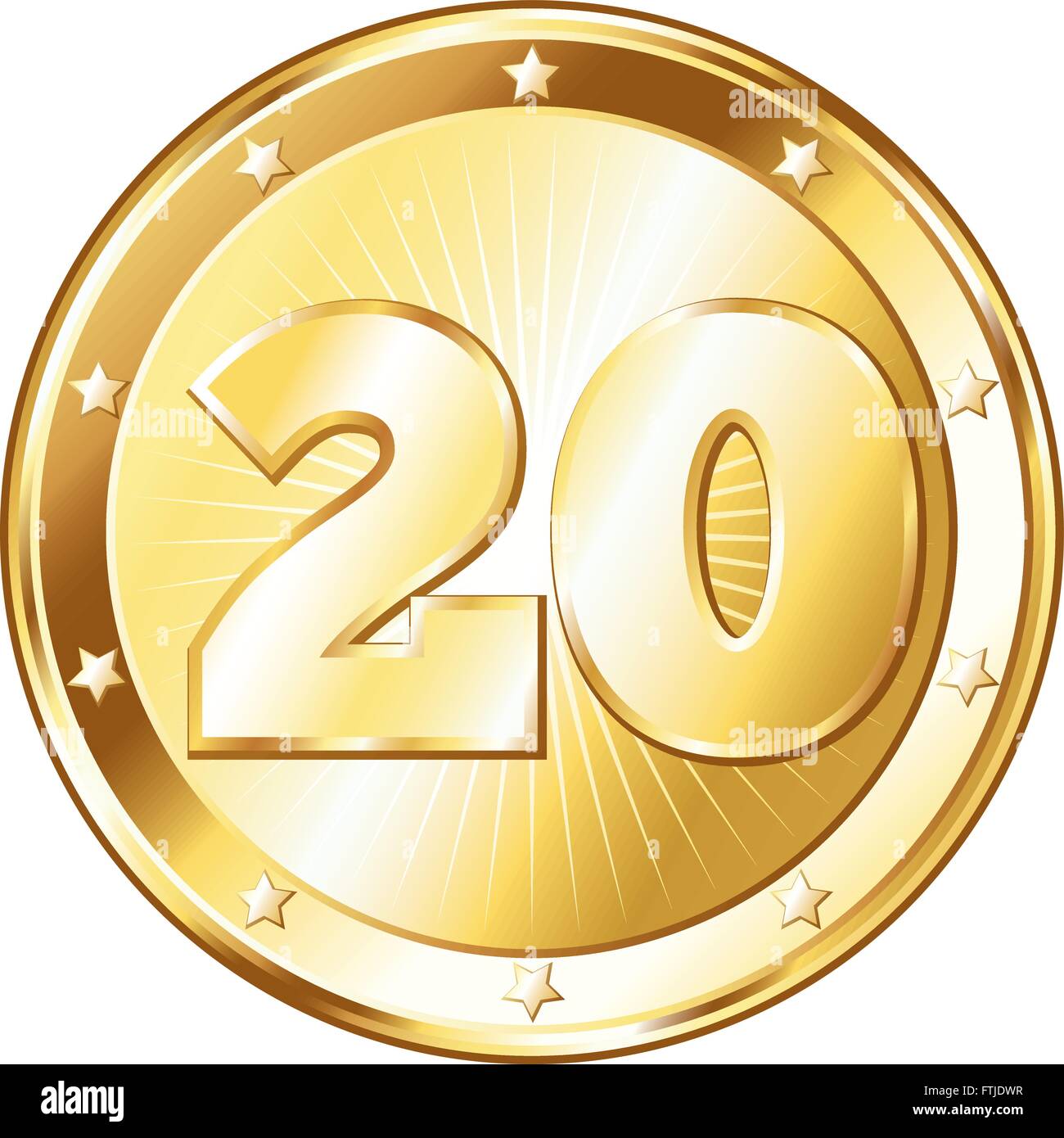 Round circle shaped metal badge / seal of approval in a gold look and ...