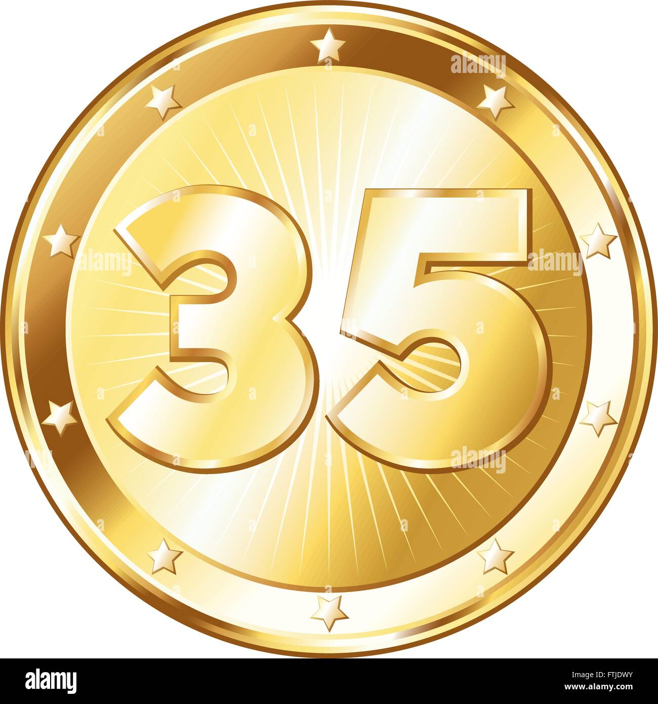 Round circle shaped metal badge / seal of approval in a gold look and ...