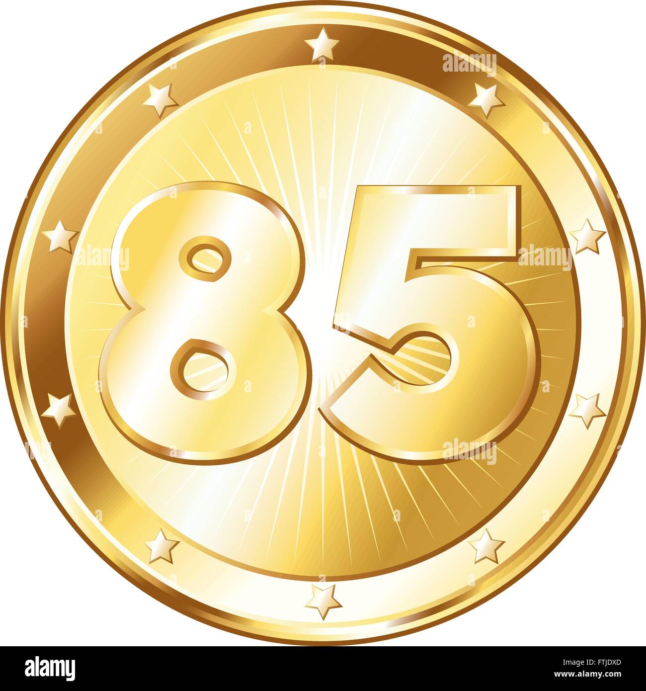 Round circle shaped metal badge / seal of approval in a gold look and ...