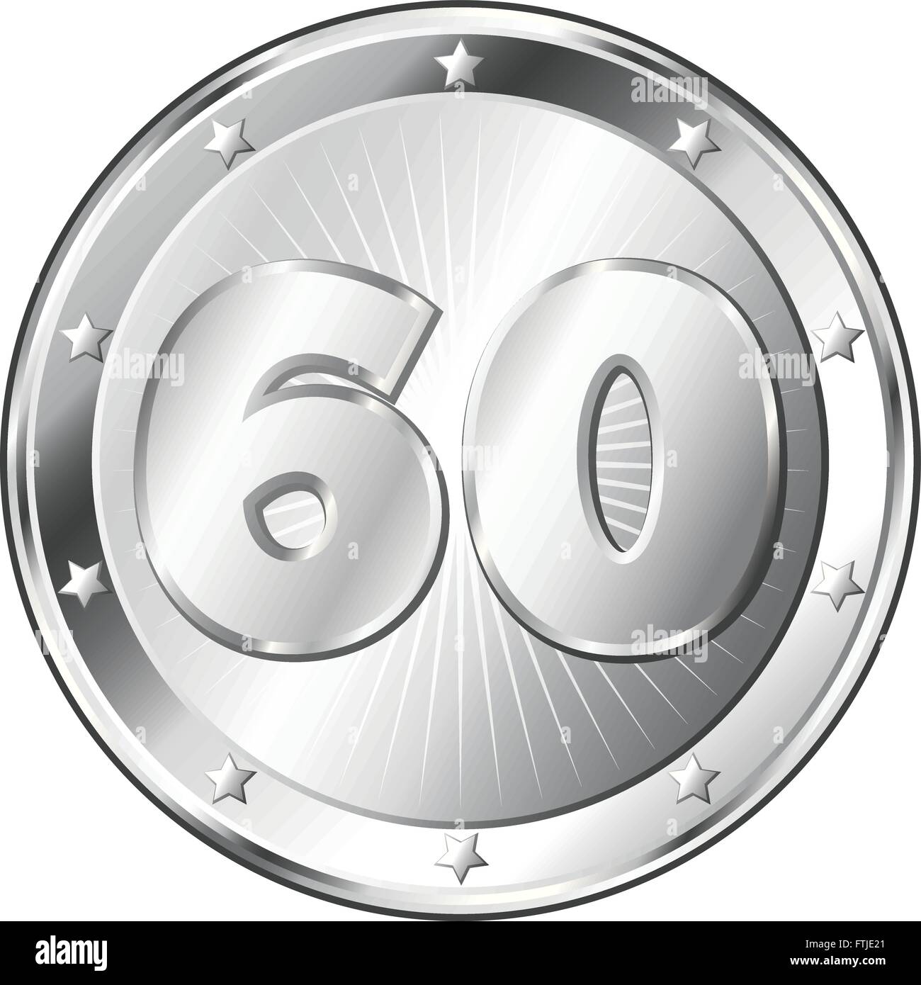 Round circle shaped metal badge / seal of approval in silver look and ...