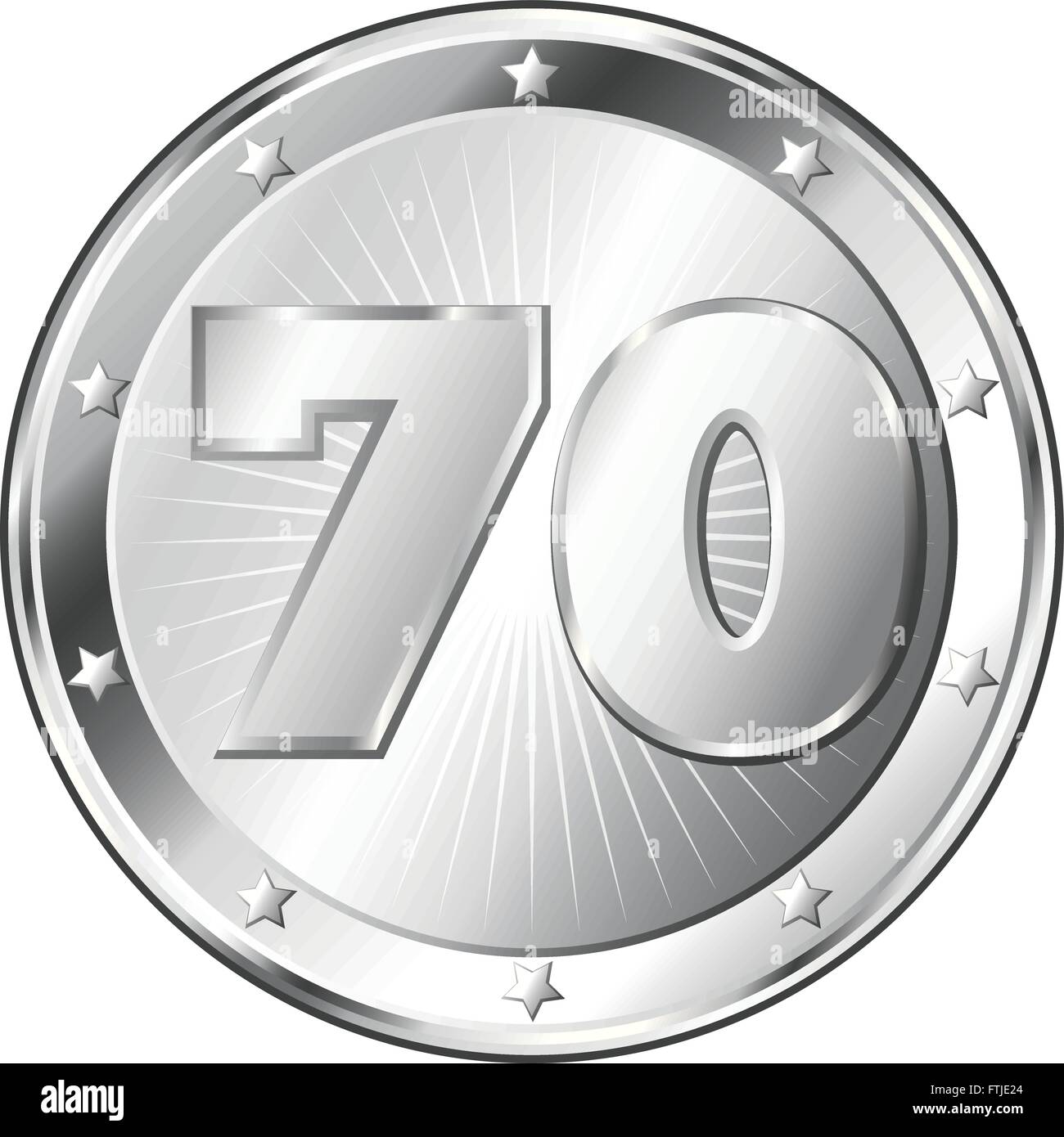 Round circle shaped metal badge / seal of approval in silver look and ...