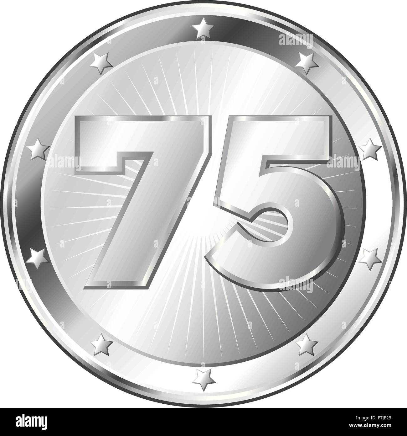 Round circle shaped metal badge / seal of approval in silver look and ...