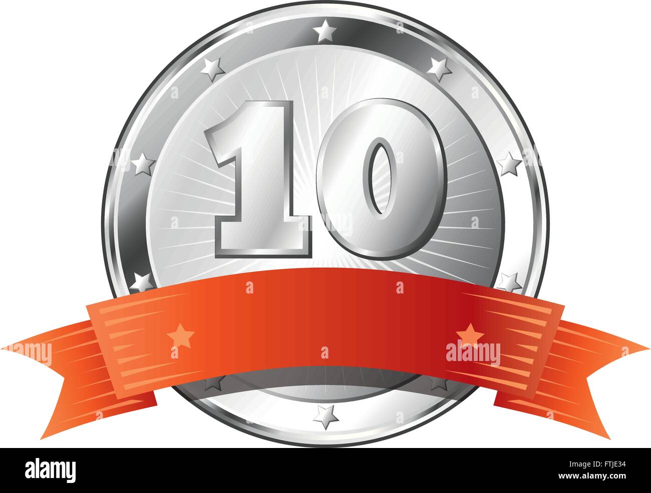 Round circle shaped metal badge / seal of approval in silver look with ...