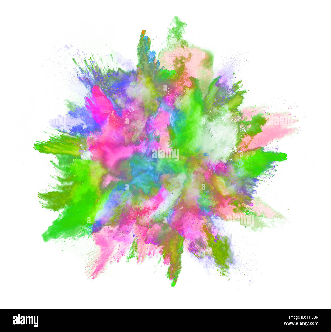 Explosion of colored powder on white background Stock Photo - Alamy