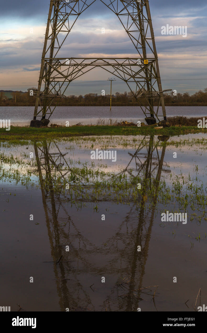 Electricity pylons flooding hi-res stock photography and images - Alamy