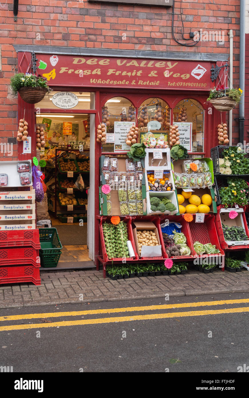 Dee Valley green grocers in Llangollen Denbighshire Wales a traditional ...