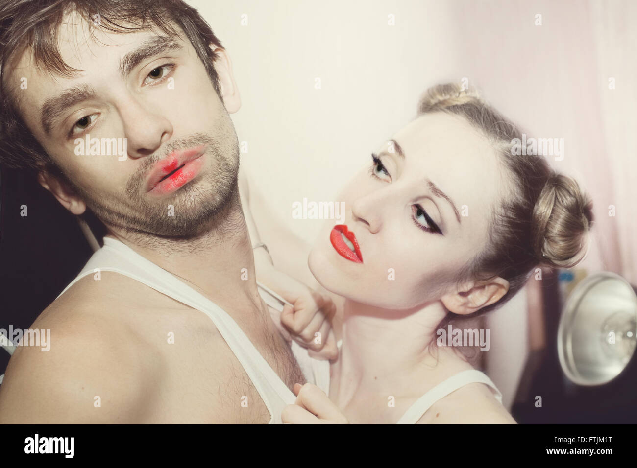 Portrait of couple young lovers closeup Stock Photo - Alamy