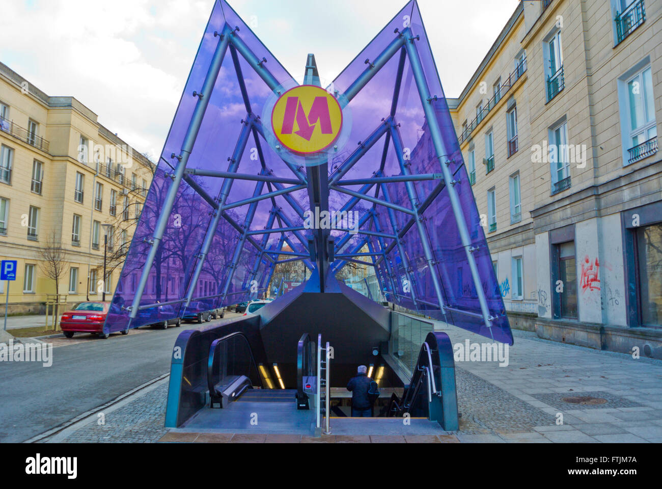 Świętokrzyska station, metro line 2, M2, opened 2015, central Warsaw ...