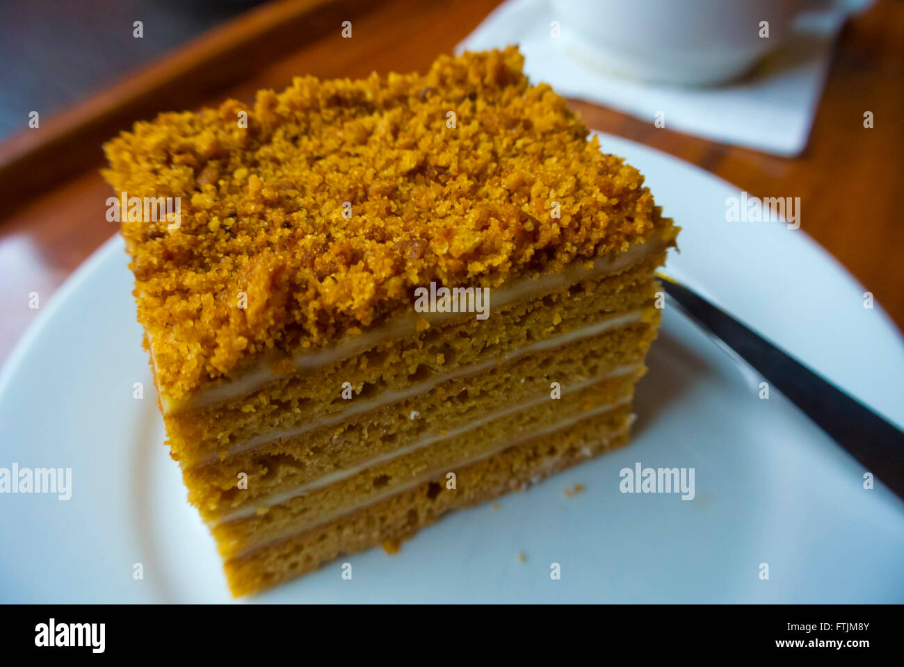 Medovnik, honey cake, Kohvik Narva cafe, Tallinn, Estonia, Europe Stock ...