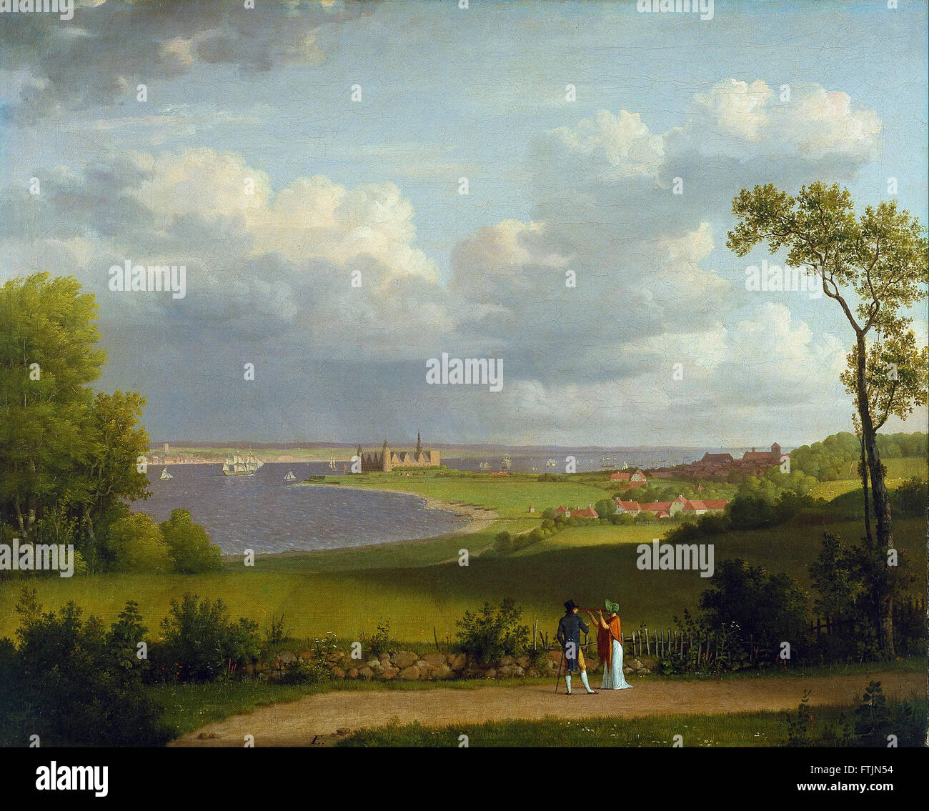 Christoffer Wilhelm Eckersberg - View north of Kronborg Castle - The ...